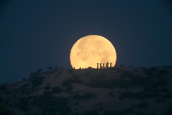 Supermoon: The Moon setting over Turkey.