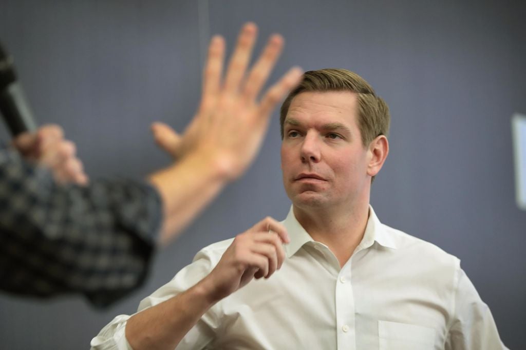 Eric Swalwell's presidential catchphrase needs work.