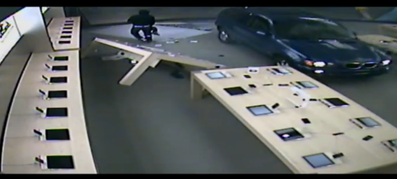 Temecula Apple Store burglary video: Watch BMW ram glass doors, steal ...
