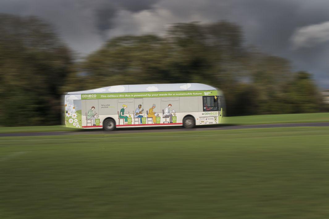 GENco Bio-Bus is a human waste-powered bus servicing the No. 2 route in ...