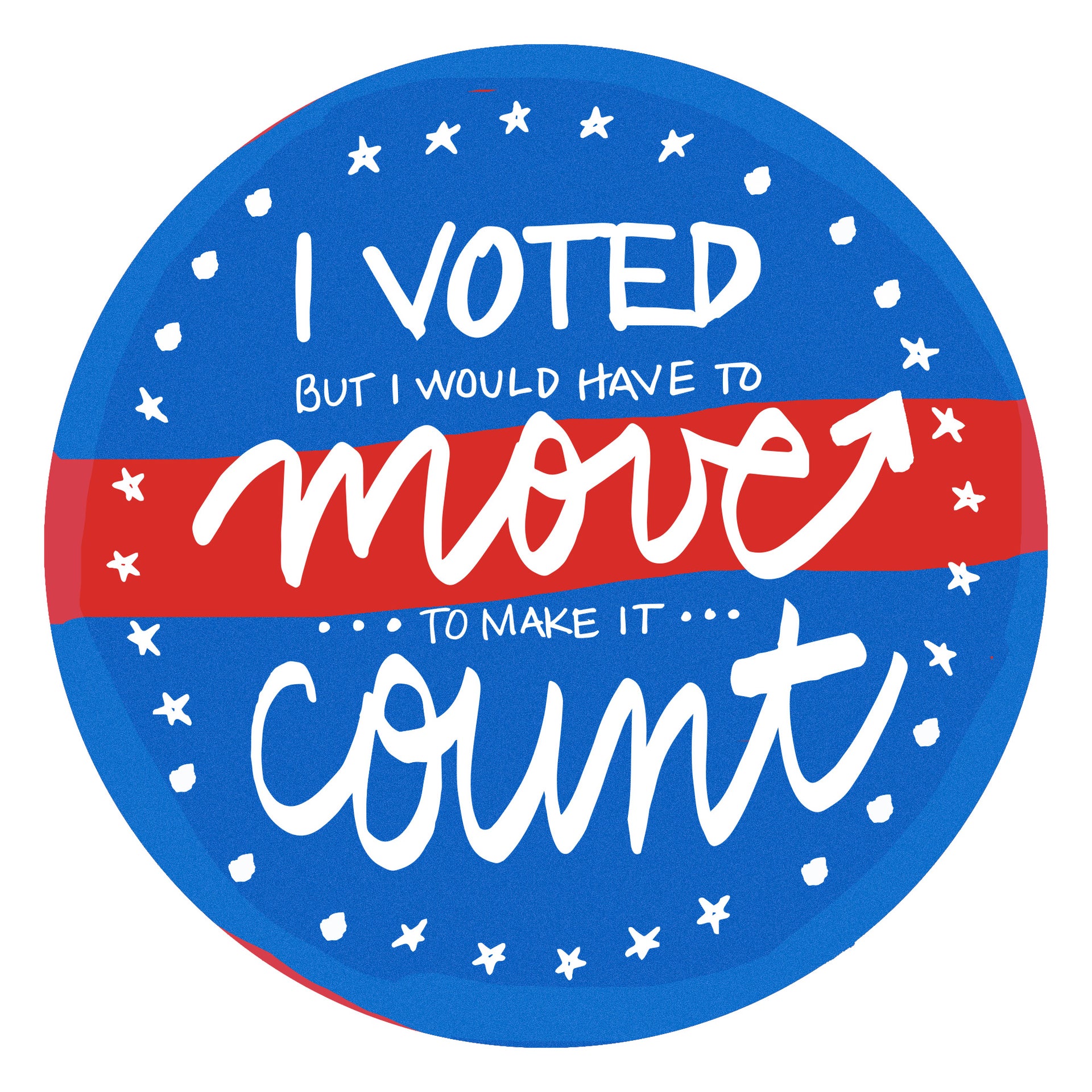 Election 2024: Donald Trump vs. Kamala Harris custom “I Voted” stickers.