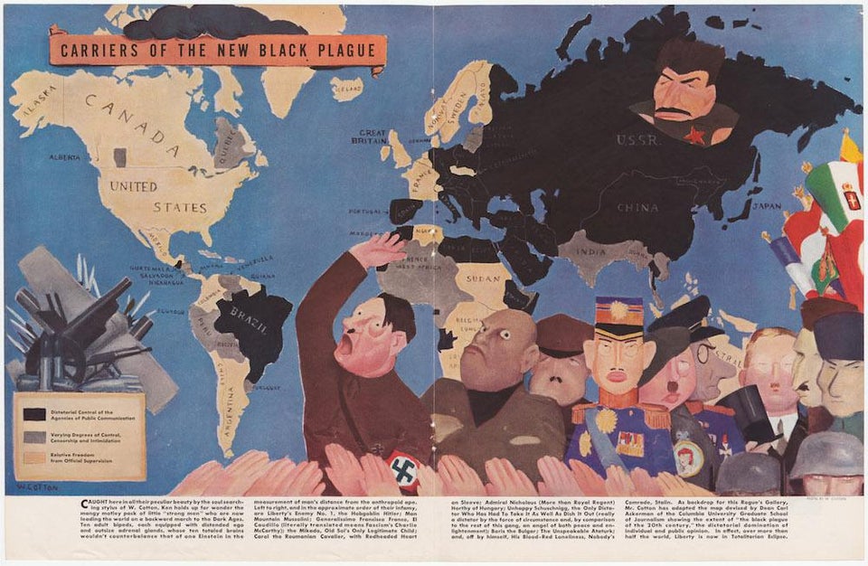 Anti-fascist maps from a 1930s magazine.