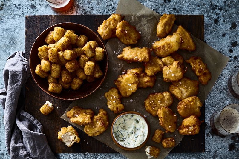 Try this delicious recipe for beer-battered chicken nuggets.
