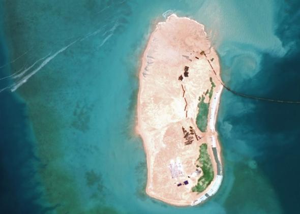 China islands South China sea: Self-built artificial land, via ...