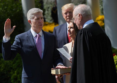 Justice Gorsuch’s self-assured first day on the bench.