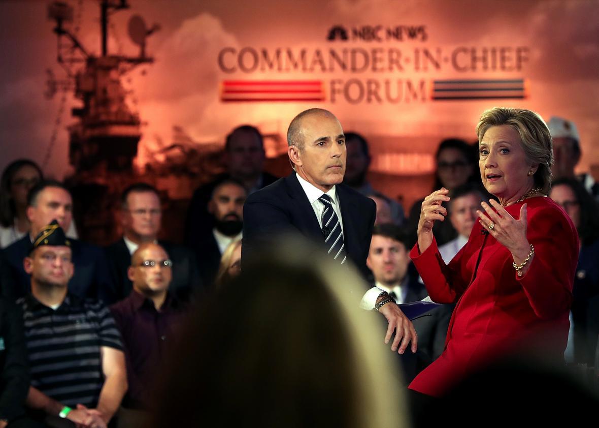 Trump lied and Clinton stumbled at the commander in chief forum.