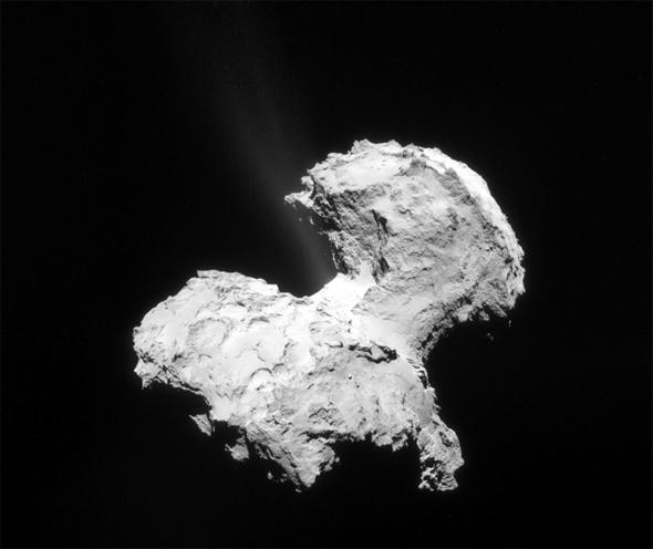 Rosetta: Spacecraft sees jets from the comet.