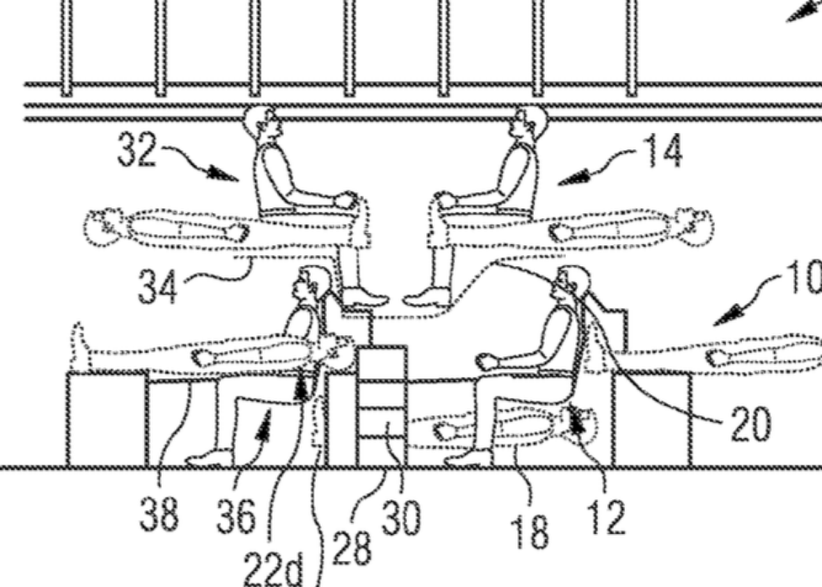 Airbus files patent to stack airline passengers on top of each other.