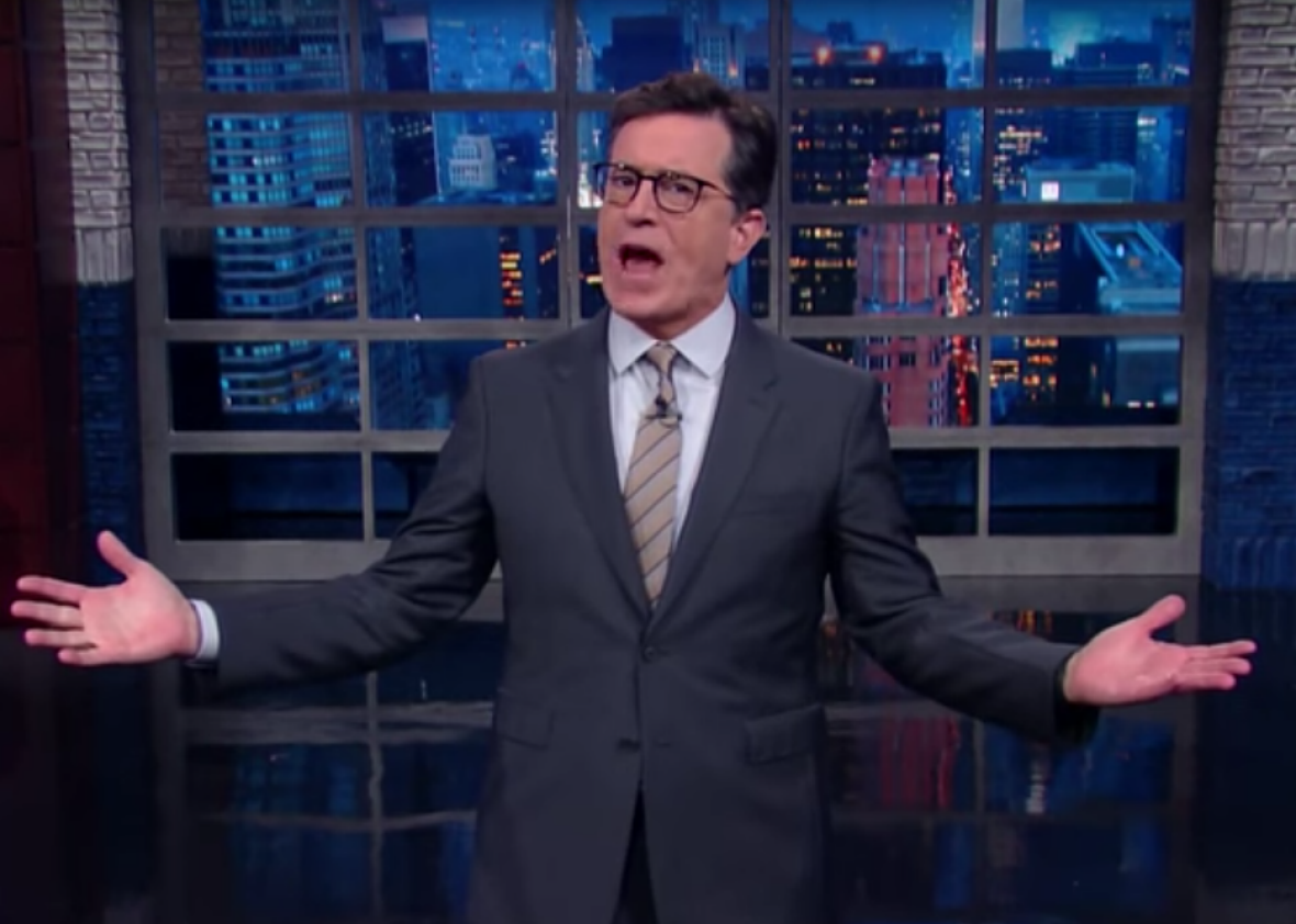 Watch Stephen Colbert respond to the Trump tax bombshell (VIDEO).