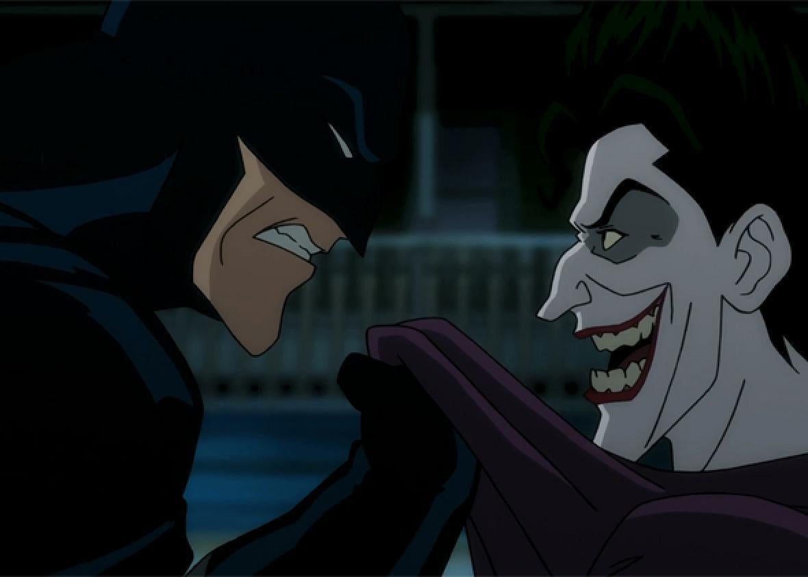 Batman stutters through Batman: The Killing Joke’s trailer.