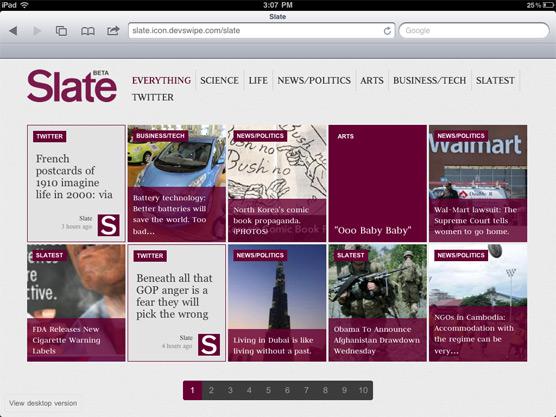 Introducing a new version of the Slate site for tablet users.