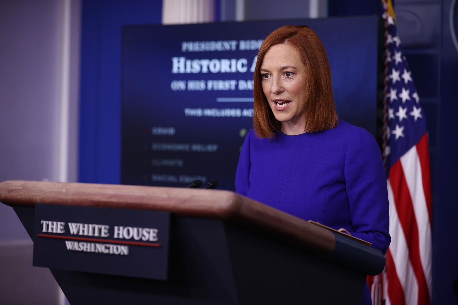 Jen Psaki is praised for “not crazy” first press conference.