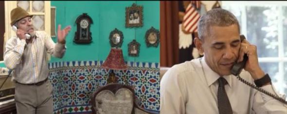 Watch Obama joke with Cuban comedian Panfilo ahead of trip.