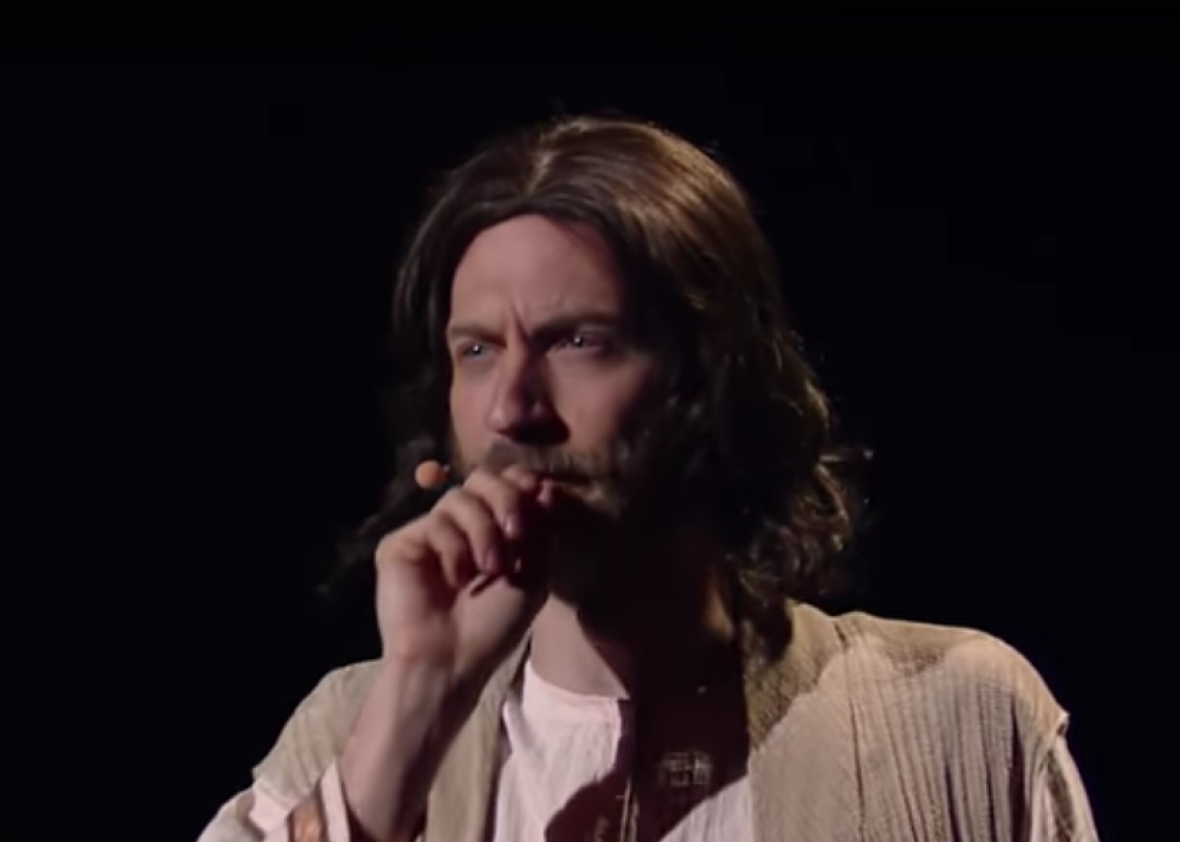 Jesus Christ follows the Pope's lead with a TED Talk on The Late Show ...