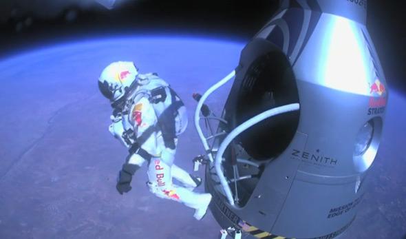 Stratospheric jump: helmetcam video of Felix Baumgartner’s jump.