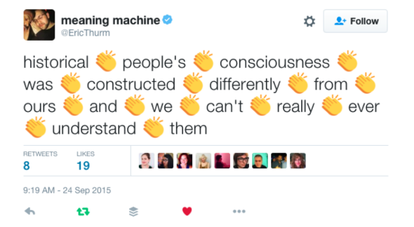 Tweets with clap emojis between the words are annoying.