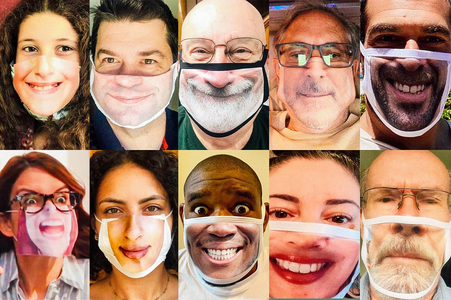 Masks of your own face: the joy and horror of custom-printed masks.