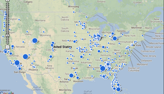 Failed bank map: Where the bank failures are.