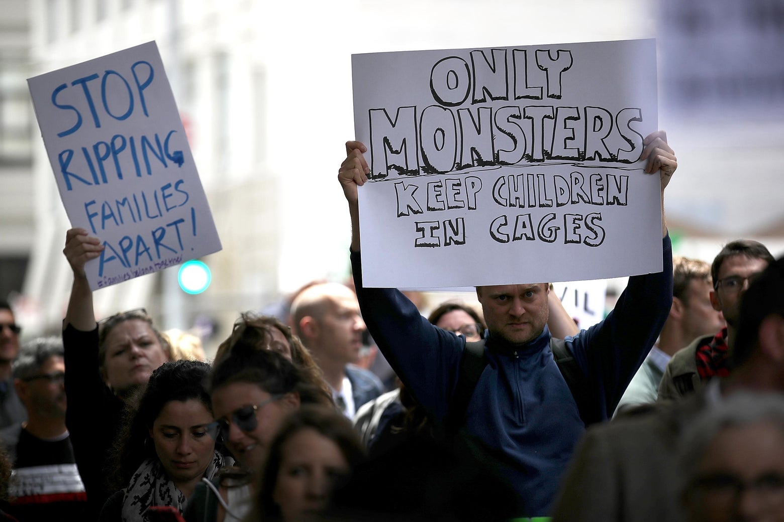 Trump child separation policy protests broke out Tuesday, scheduled to ...