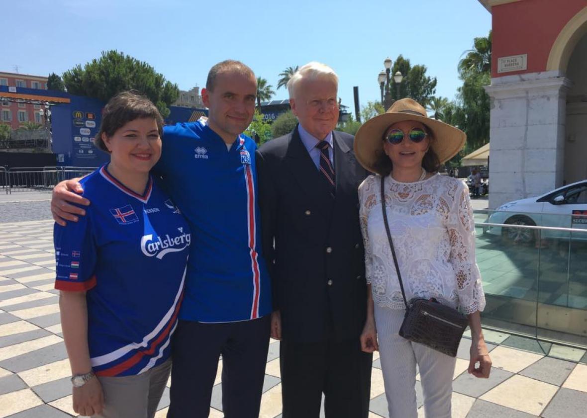 Iceland's new first lady-elect Eliza Reid on Iceland's soccer team.