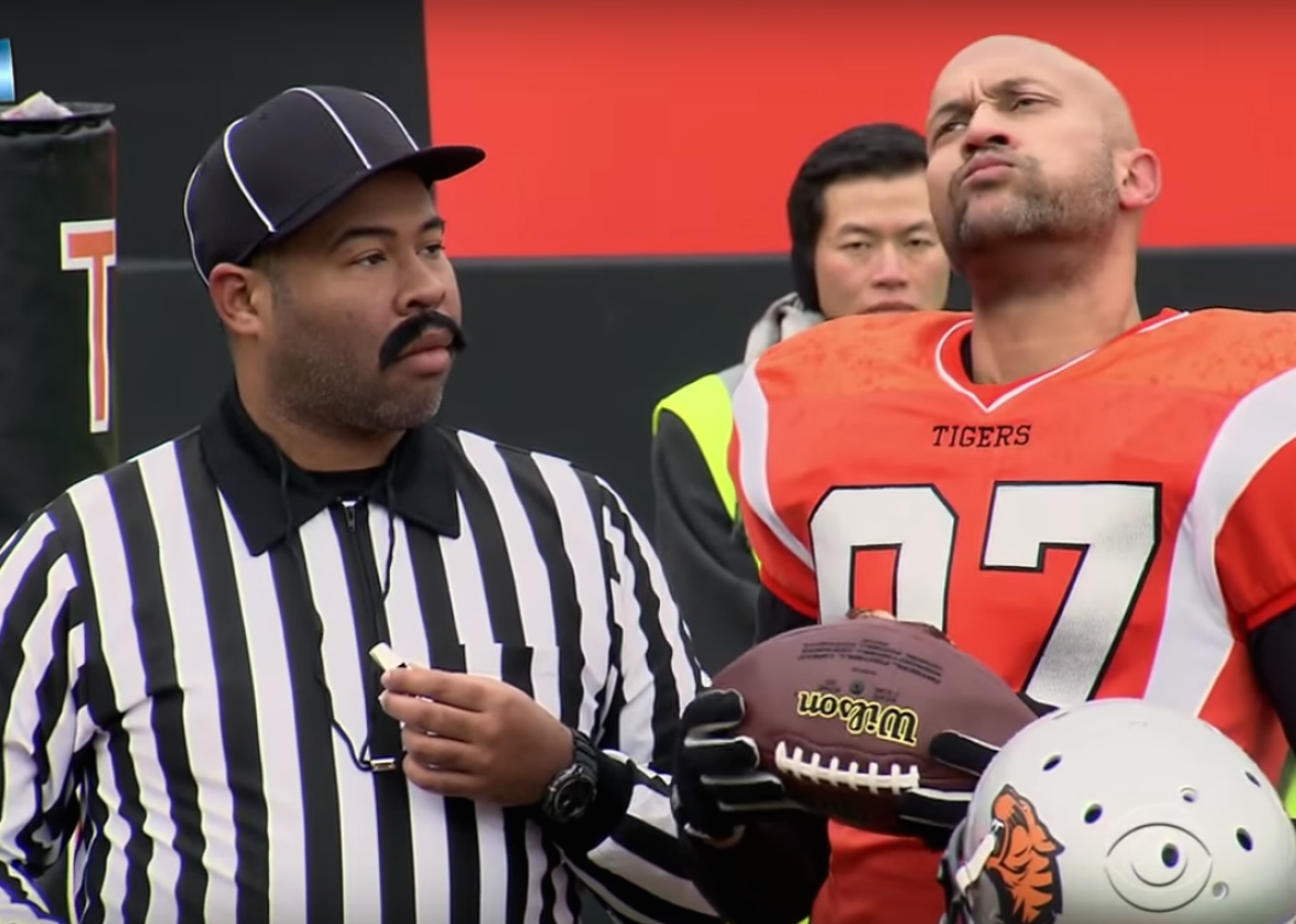 Watch Stephen Colbert and Key & Peele stage increasingly silly end-zone ...