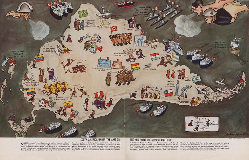 Anti-fascist maps from a 1930s magazine.