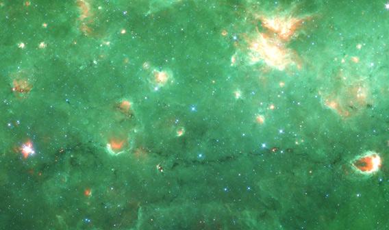 Galactic filament: Long, narrow dust clouds discovered in Milky Way.