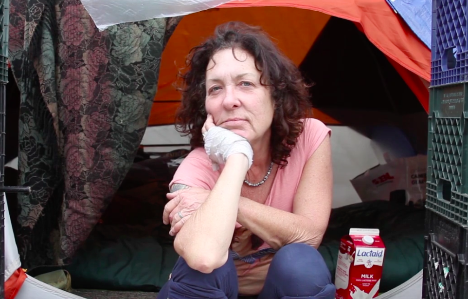 Interviews with homeless people waiting to be cleared away for the ...