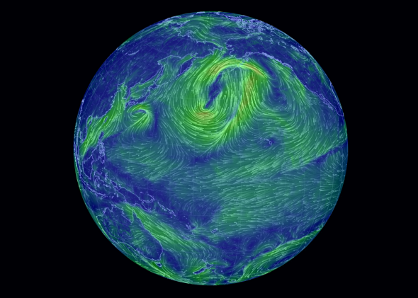 Global wind map: Cameron Beccario's visualization of world weather ...