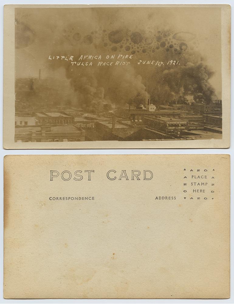 Tulsa Race Riot history: Postcards made with images of ruins of black ...
