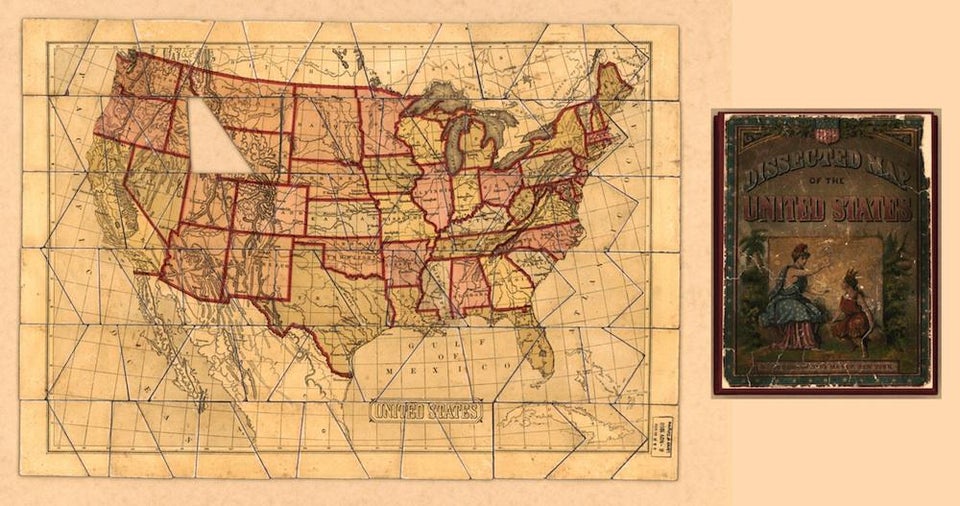 History of puzzles: Maps used to teach geography in the 19th century.