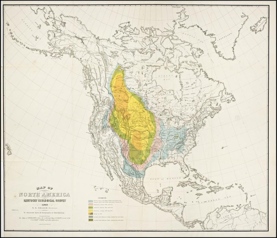Map: Bison distribution in North America