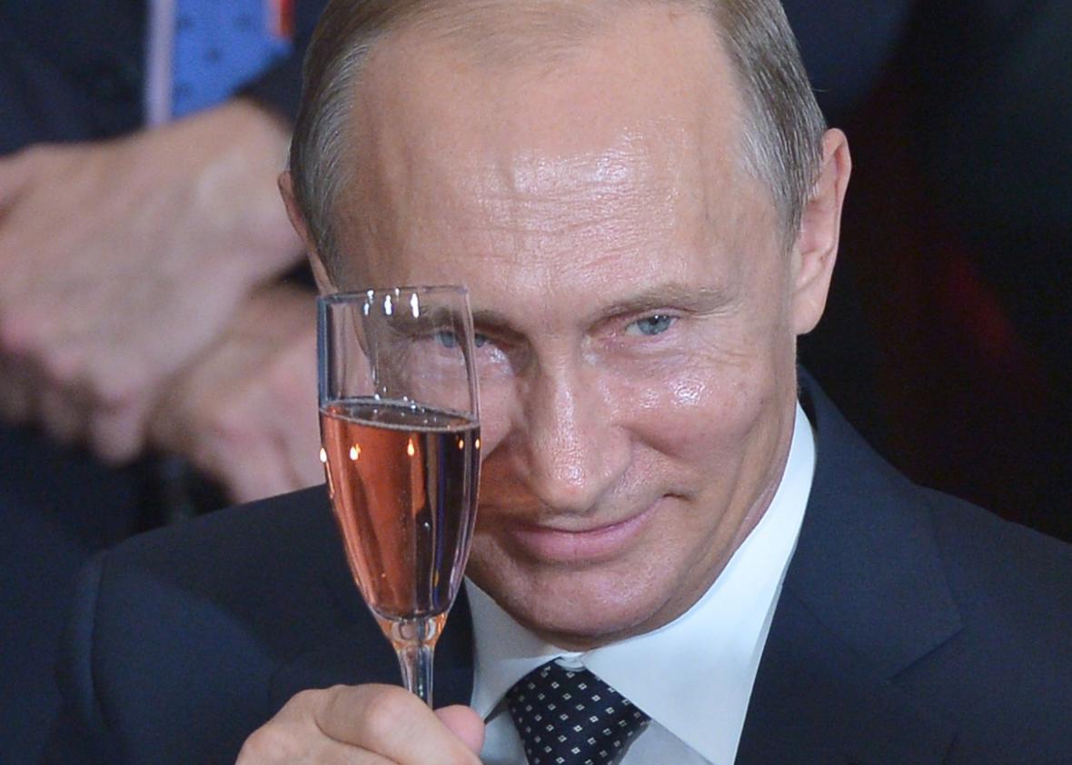 Vladimir Putin sends Russian “volunteers” to fight in Syria.