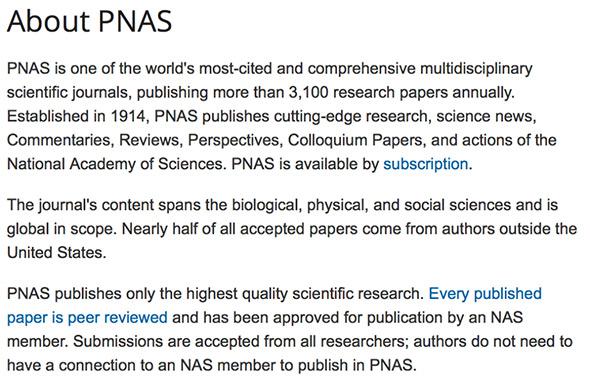 PNAS updated its self-description, in a great way.