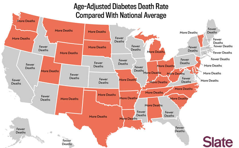 Death map: The most common causes of death in each state of the union