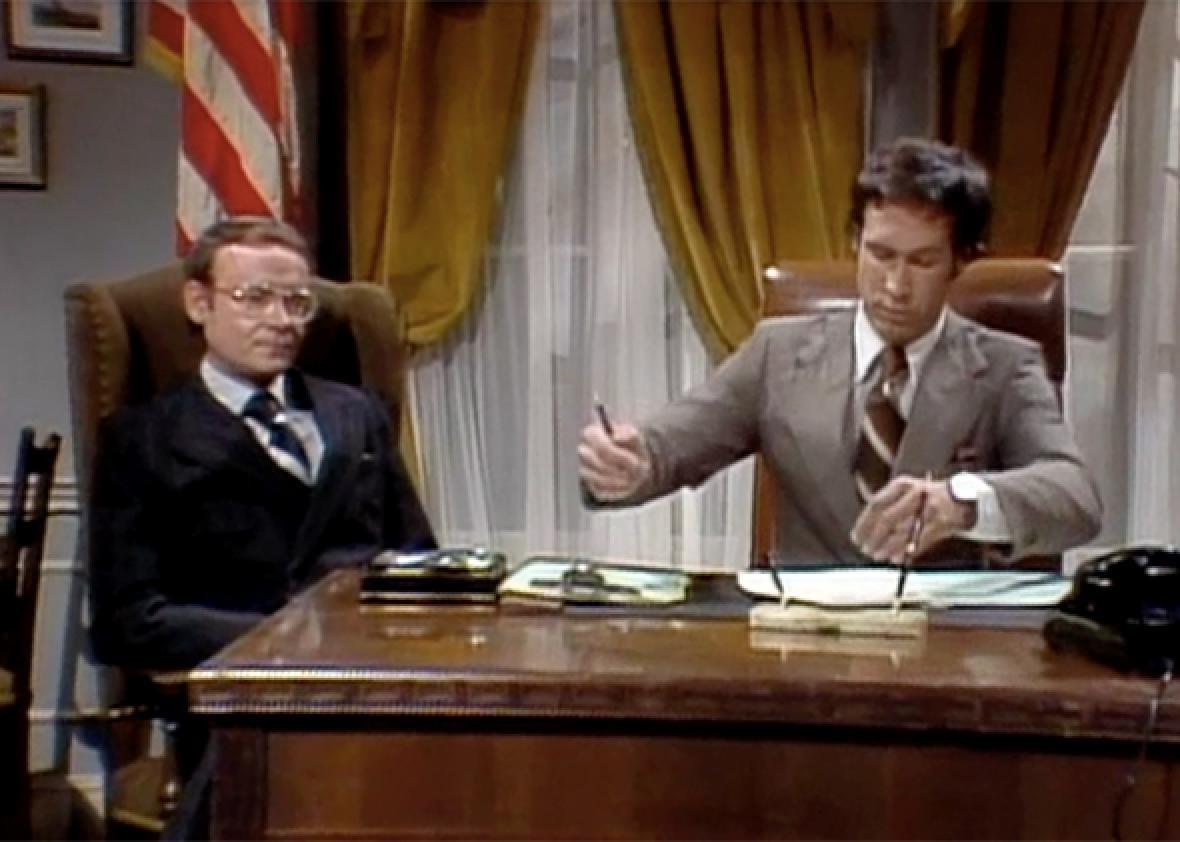 Watch Chevy Chase play Gerald Ford.