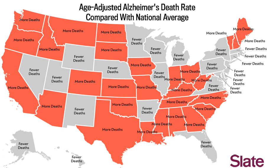 Death map: The most common causes of death in each state of the union