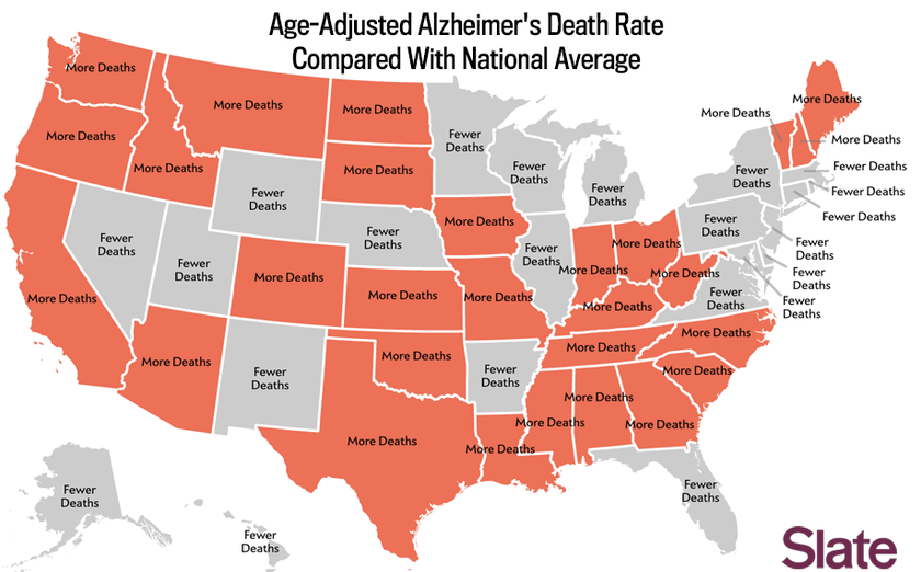 Death map: The most common causes of death in each state of the union