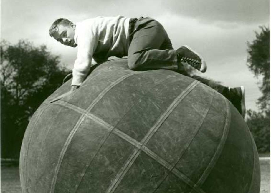 The sport "pushball" was invented specifically to be amusing to ...