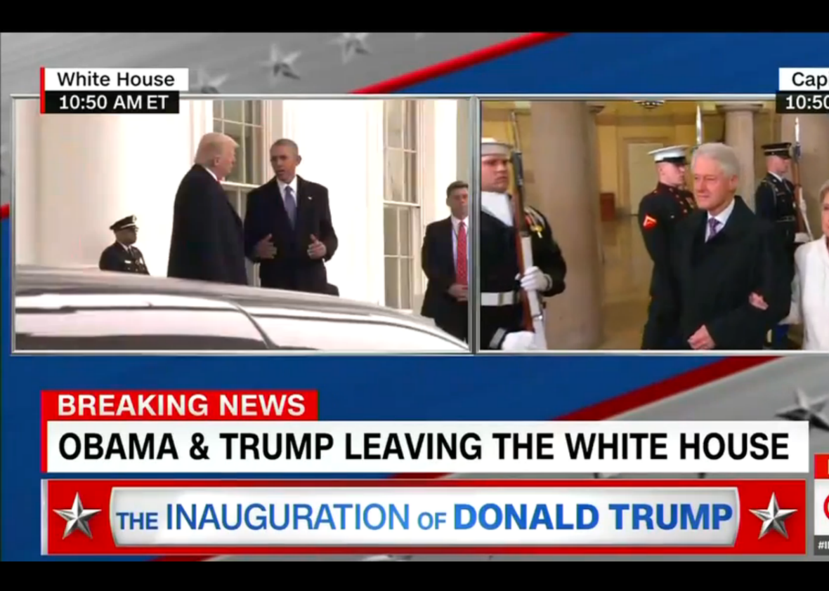 CNN creates excruciating split screen of Trump and Hillary.