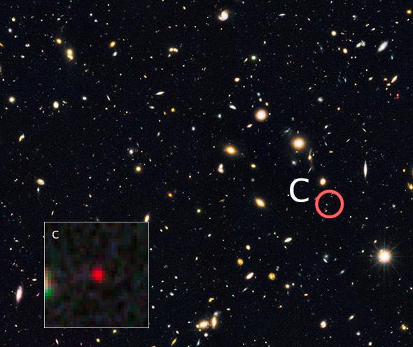 Distant galaxies: Hubble image of galaxies at the Universe’s edge.