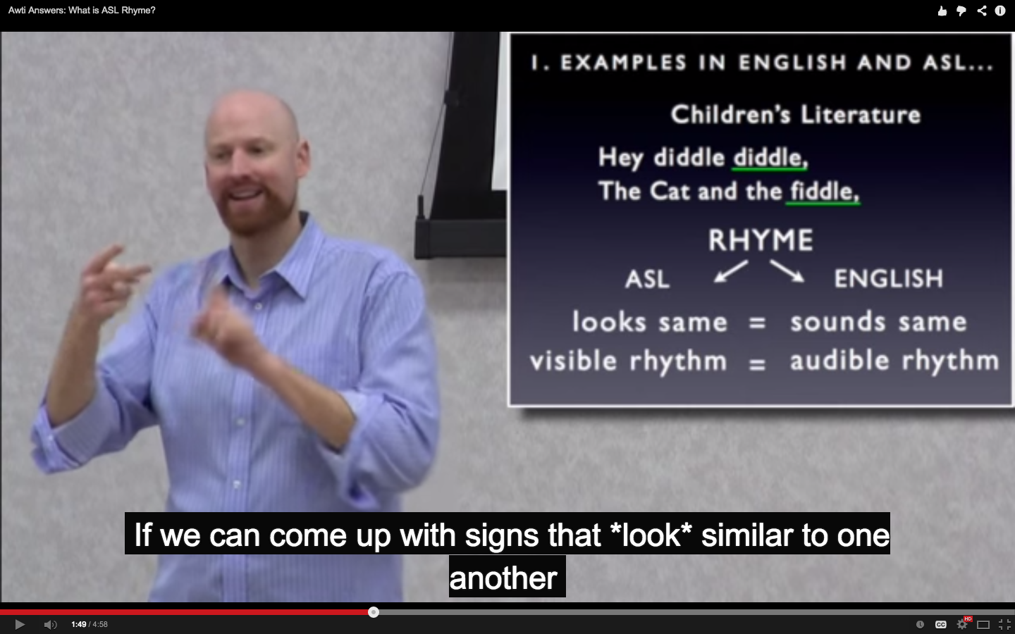 Rhyming in a sign language: A proposal from ASL storyteller Awti