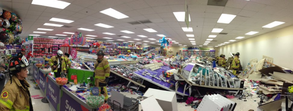 Party City candy aisle collapse in Boca Raton.