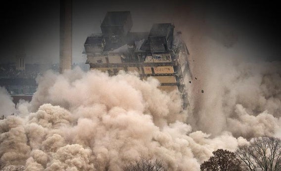 German building implosion video: Watch controlled explosions bring down ...