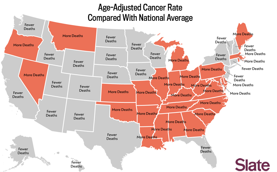 Death map: The most common causes of death in each state of the union