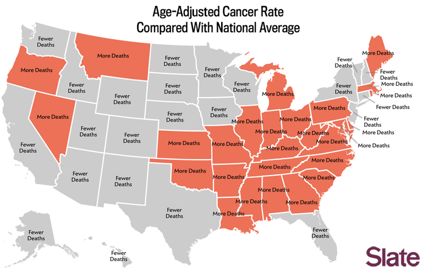 Death map: The most common causes of death in each state of the union