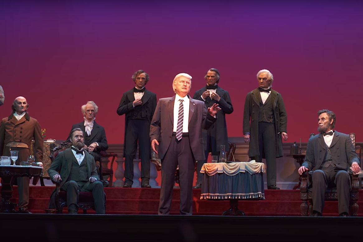 Donald Trump's animatronic gives the oath of office in the newly ...
