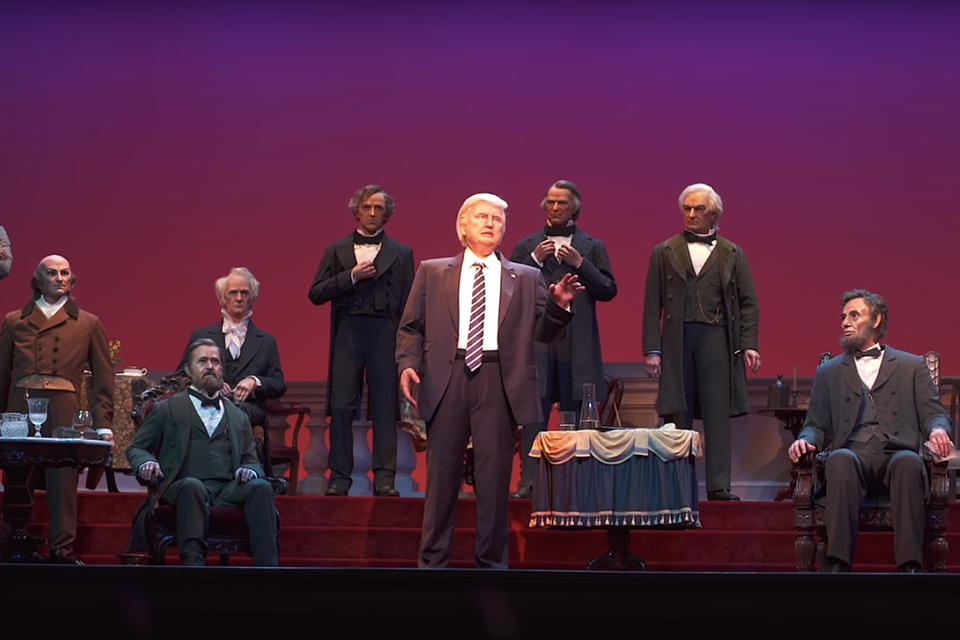 Donald Trump's animatronic gives the oath of office in the newly ...