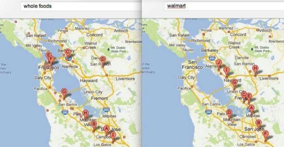 Whole Foods, Wal-Mart: Bay Area store locations (MAP).