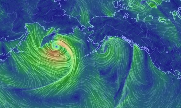 Alaska storm in Bering Sea: A post tropical cyclone is about to grow to ...